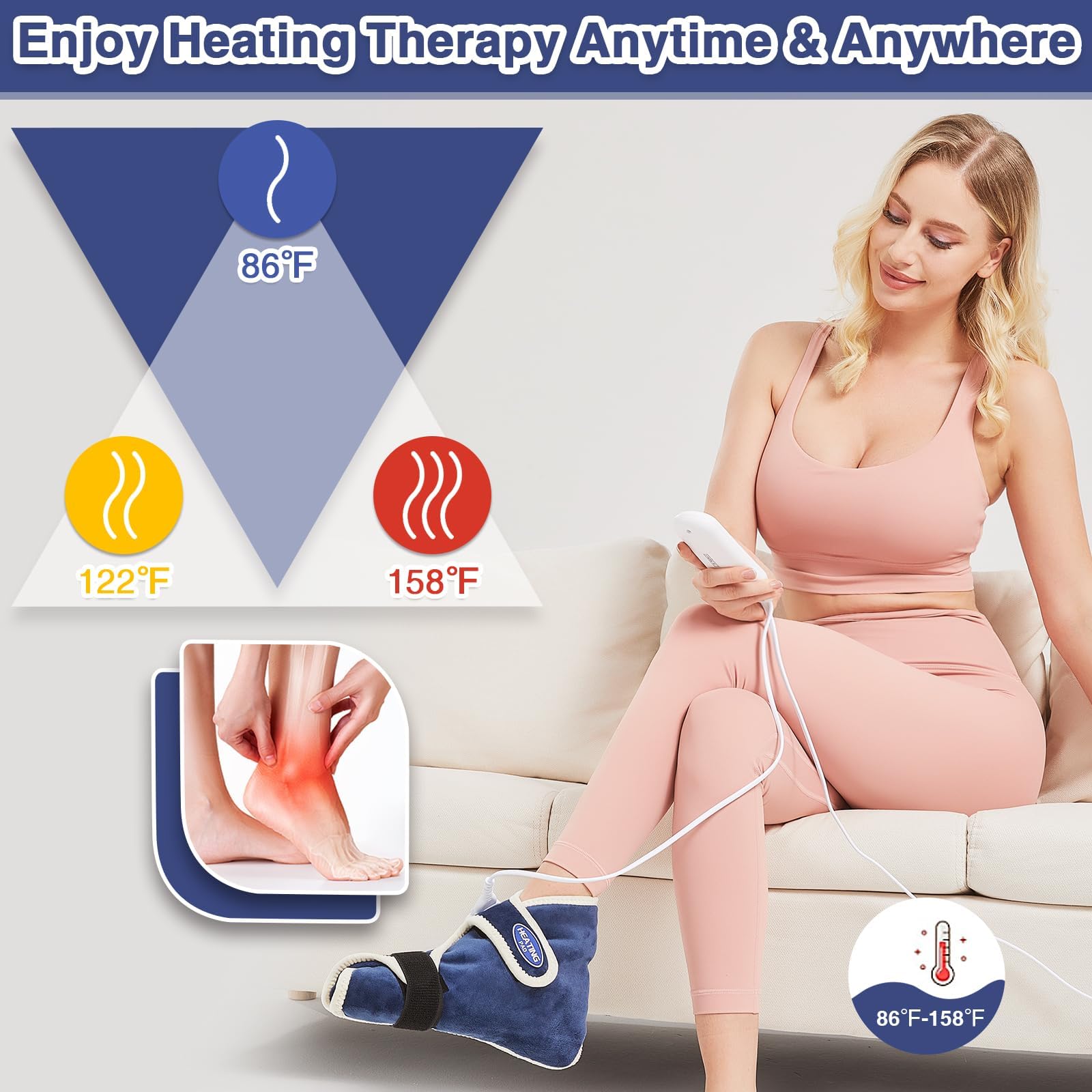 Mua 1 Pack Electric Heated Foot Ankle Warmer - Feet Heating Pad Deep ...