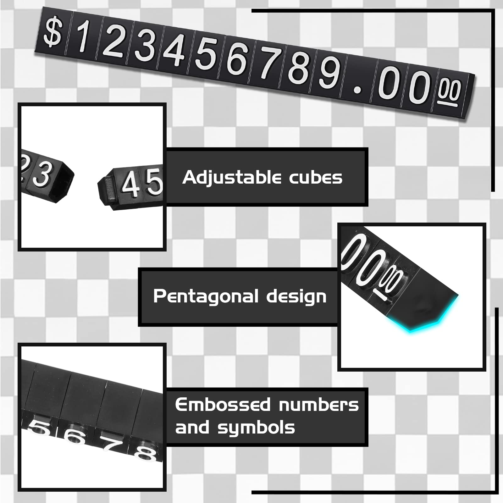 Mua Qunclay 50 Sets Price Display Cube Number Letter Price Tag Cube ...