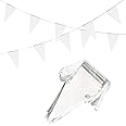 Amazon.com: TSMD Solid White Pennant Banners Flags String DIY Blank ...