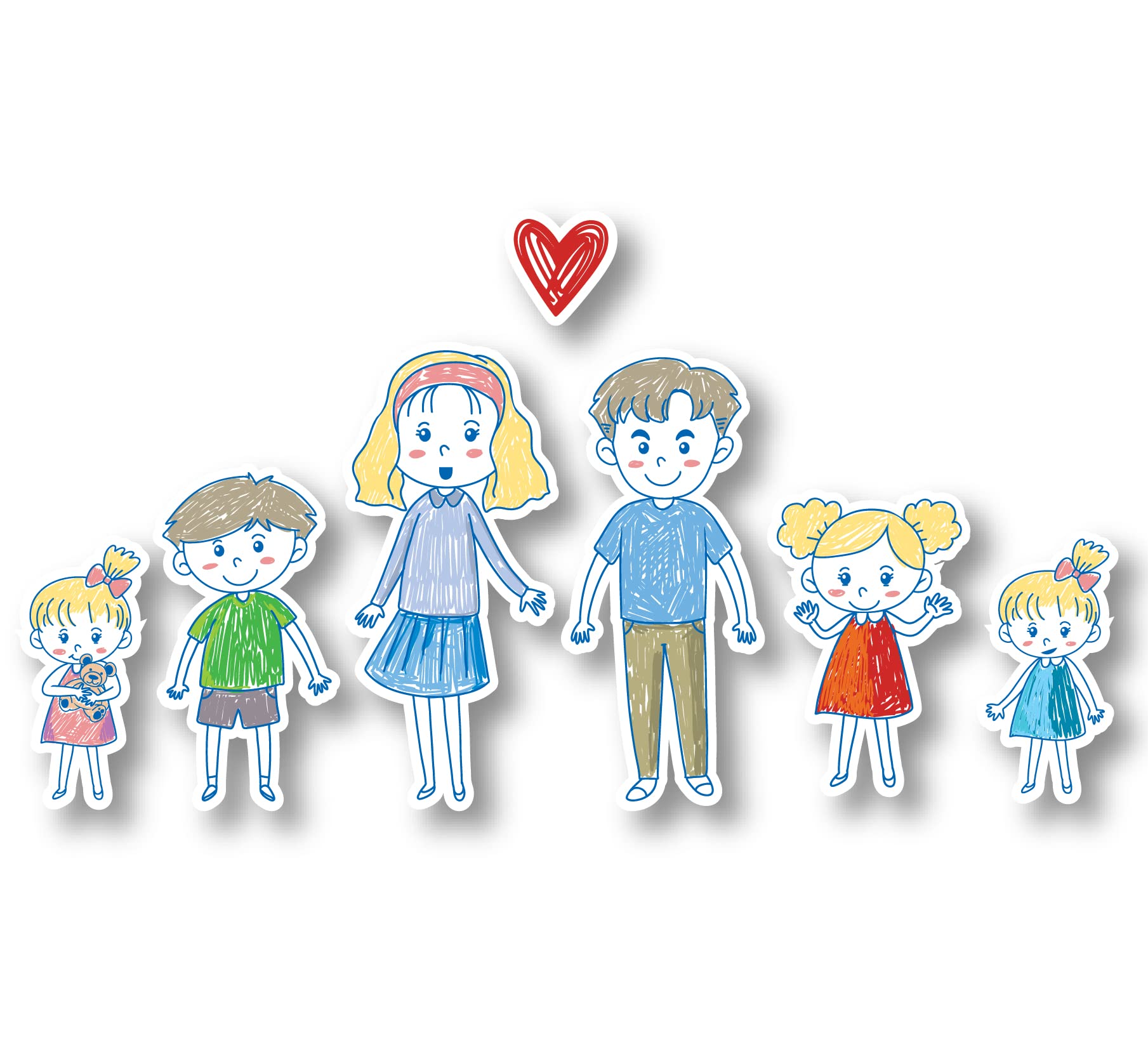 Family Car Sticker, Mom Dad Two Kids Car Window Sticker, Family ...