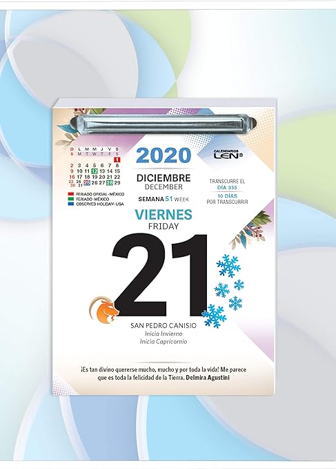 CALENDARIO DE PARED DIARIO 2020, BLOCK CON HOJAS DESPRENDIBLES: Amazon ...