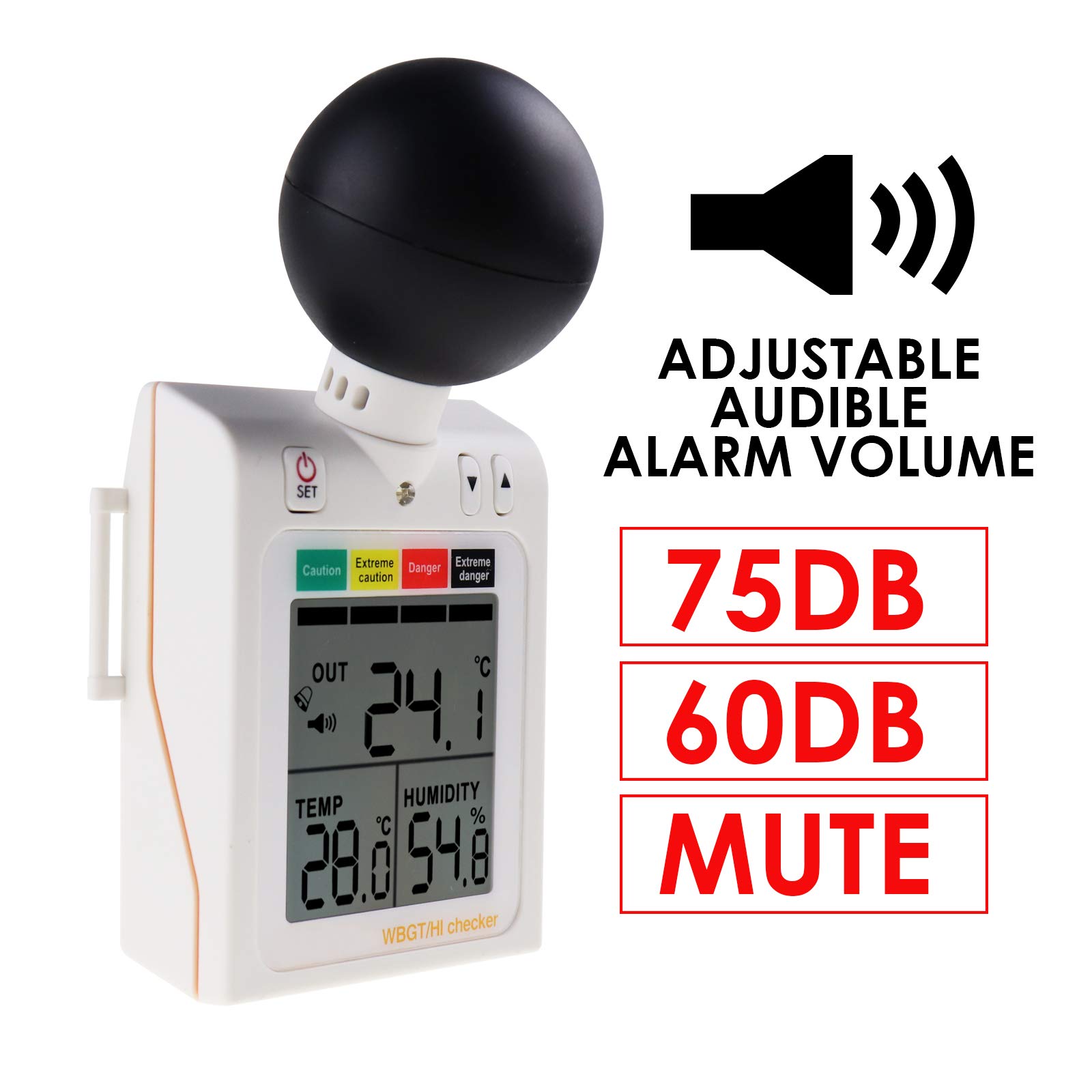 Mua Wearable 2-in-1 WBGT + HI Heat Index Checker Wet Bulb Globe Temperature Heat Stress Meter ...