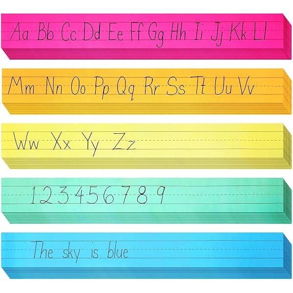 Teacher Supplies 300 Sheets Pastel Sentence Strips - 12 Colors Lined ...