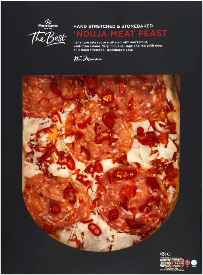 Morrisons The Best 'Nduja Meat Feast Pizza, 465g: Amazon.co.uk: Grocery