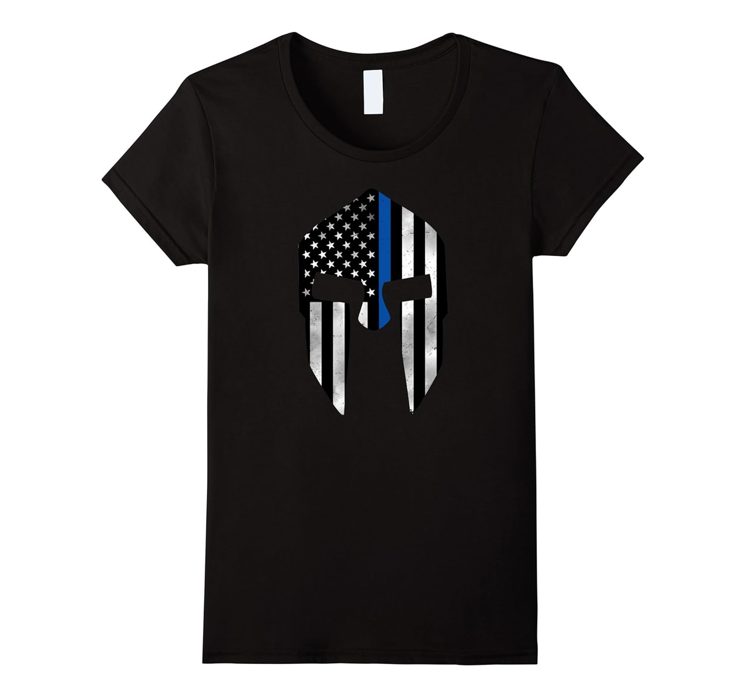Blue Lives Matter Shirt With Flag, Thin Blue Line Spartan