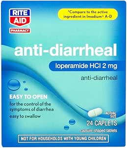 Amazon.com: Rite Aid Anti-Diarrheal Caplets - 24 Count - 2 mg ...