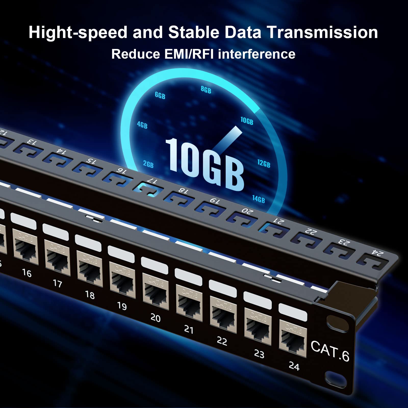 Mua iwillink 10Gbps Patch Panel 24 Port, RJ45 Through Coupler Cat6 ...