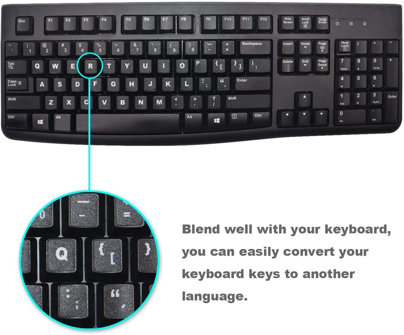 Mua 2PCS Universal English Keyboard Stickers, Matte Replacement English ...