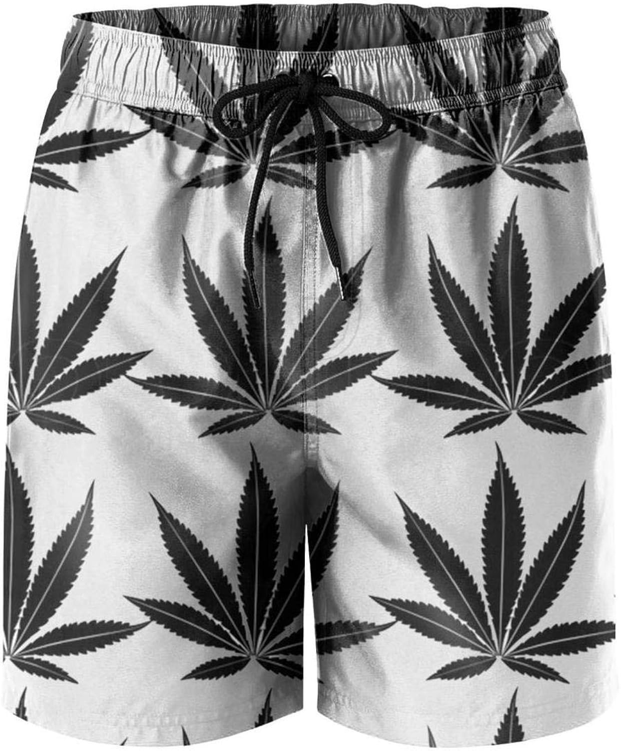 AKDJDS Weed Cannabis Marijuana Leaf Men's Swim Trunks Bathing Suits ...