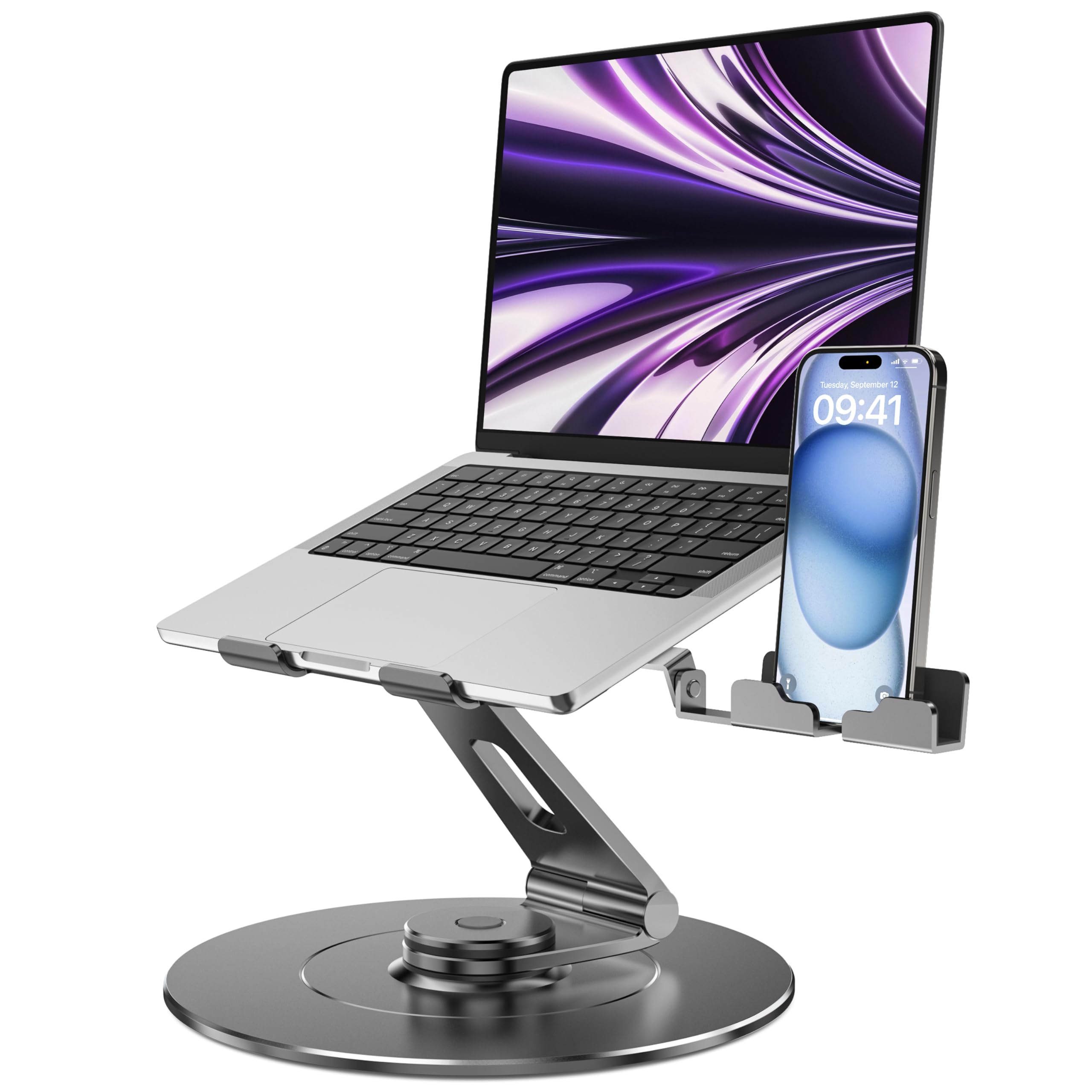 LOXP Ultra-Stable Aluminumy Swivel Laptop Stand for Desk with Rotating ...