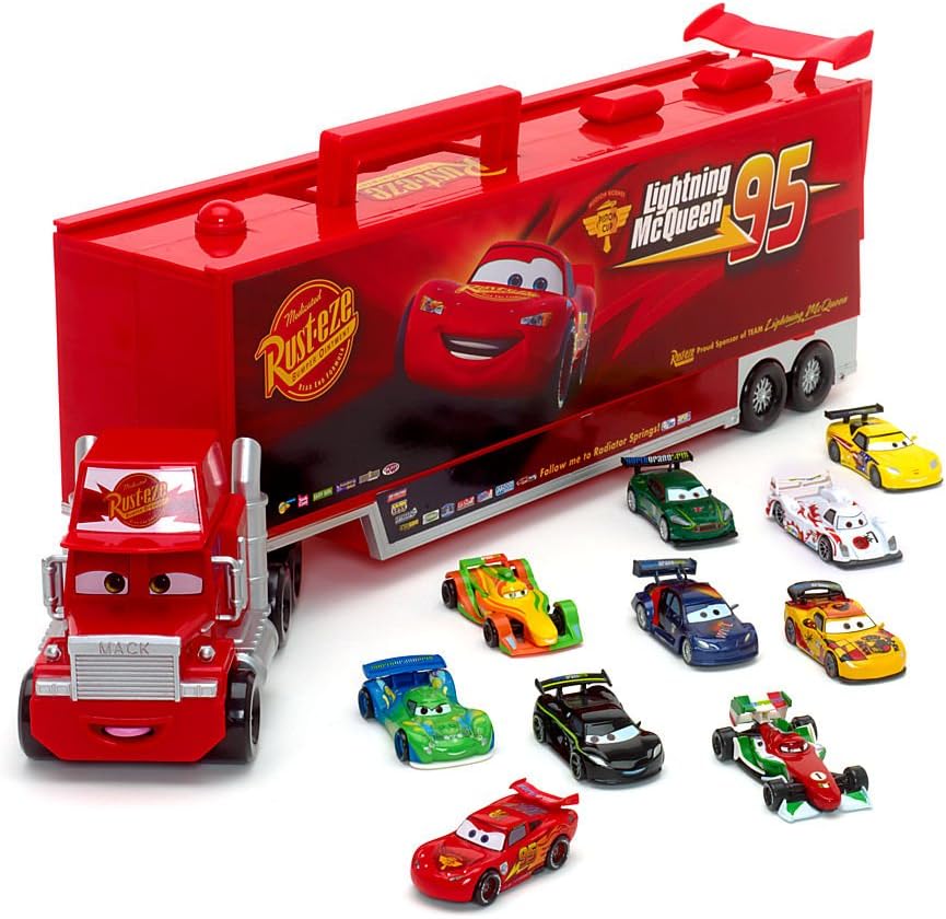 Super Saturday Disney Pixar Cars Talking 60cm Mack With 10 Car Die Cast ...