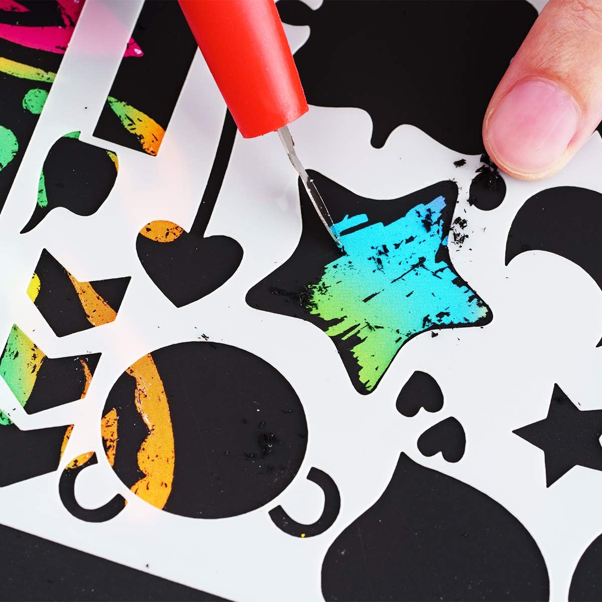 Locisne Scratch Papers Kit Black Magic Rainbow Scratch Paper Art Crafts ...