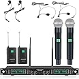 Amazon.com: Wireless Microphone System, Phenyx Pro 4-Channel UHF Cordless Mic Set with Handheld ...
