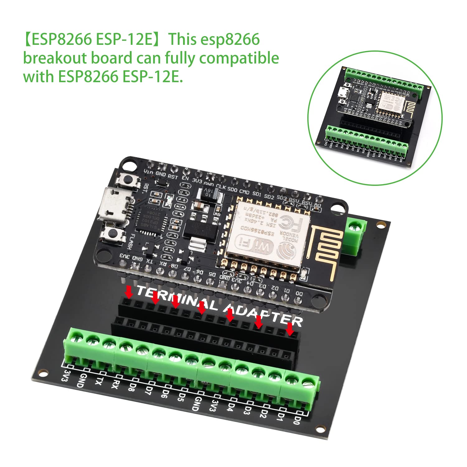 Mua Aideepen 3-Pack ESP8266 Development Board, Breakout Board with GPIO 1 into 2 for ESP-12E ...