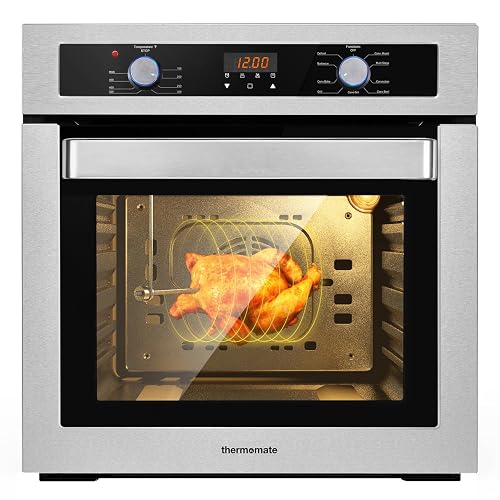 24 Inch Single Wall Oven, ETL Certified, thermomate 2.3Cu. Ft. Electric ...