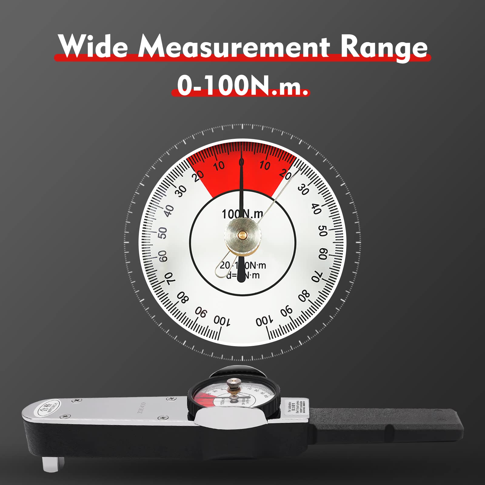 Dial Indicator Torque Wrench 1/2" Drive 0-100 Nm ± 3% Accuracy High ...