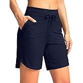 G Gradual Women's 7" Long Swim Board Shorts High Waisted Quick Dry ...