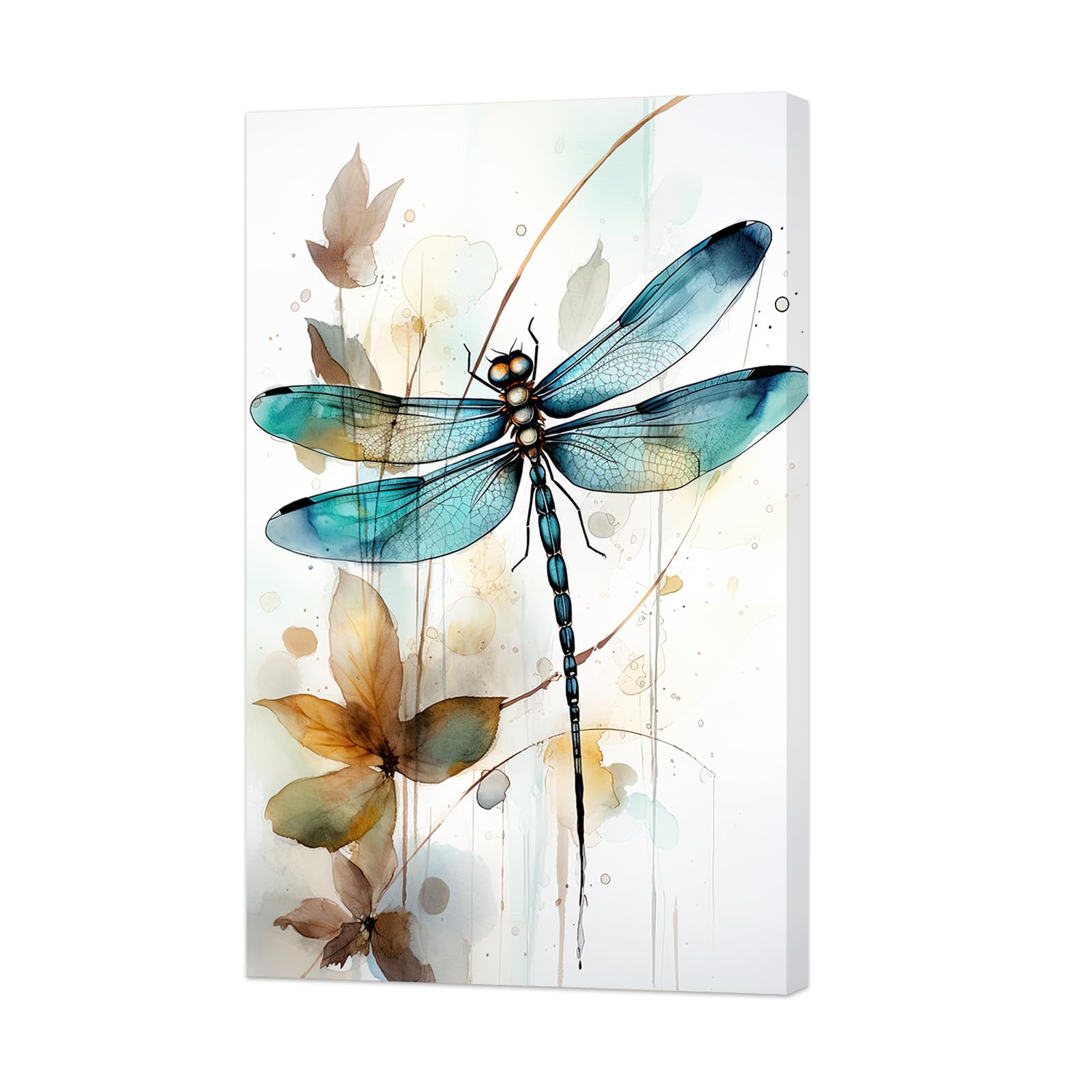 ZXHYWYM Dragonfly Wall Art Canvas Watercolor Nature Animal Floral ...