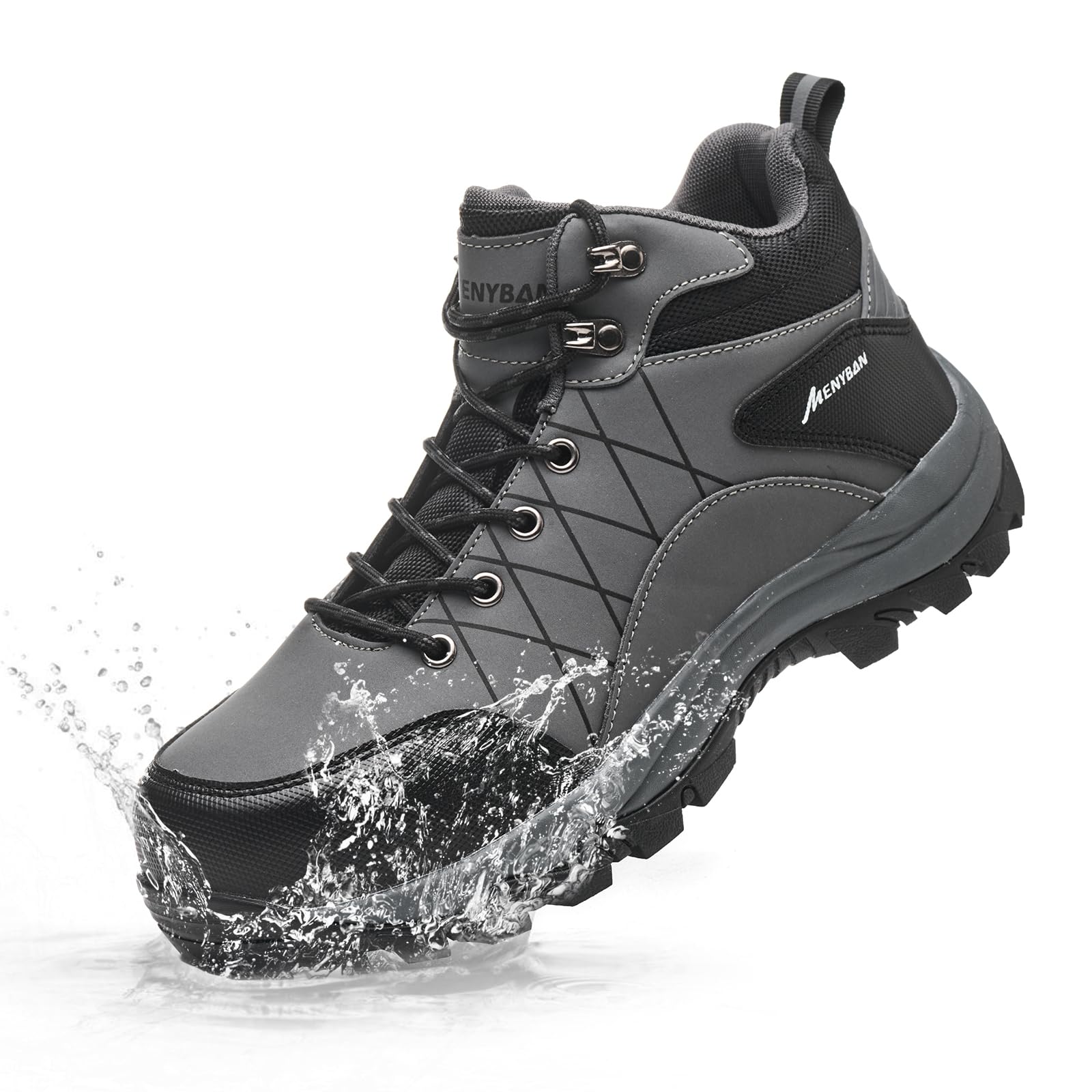 MENYBAN Steel Toe Boots for Men Waterproof Wide Width Slip Resistant ...