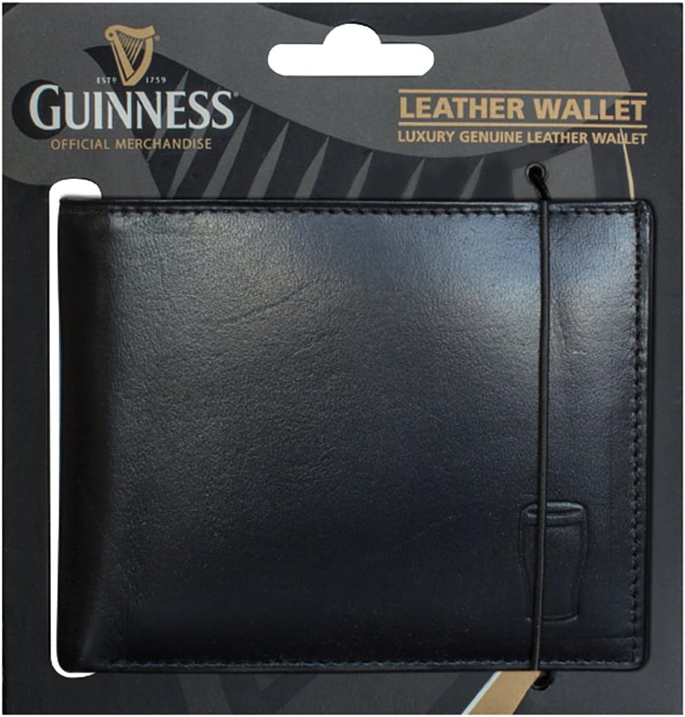 Guinness Official Merchandise Men Classic Genuine Black Leather Wallet ...