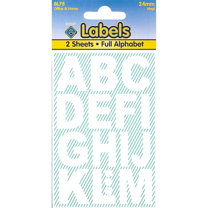 Vinyl Letters White Stickers 24mm: Amazon.co.uk: Computers & Accessories