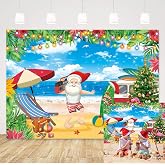 Amazon.com : July Christmas Backdrop 7x5FT Summer Beach Christmas Tree ...