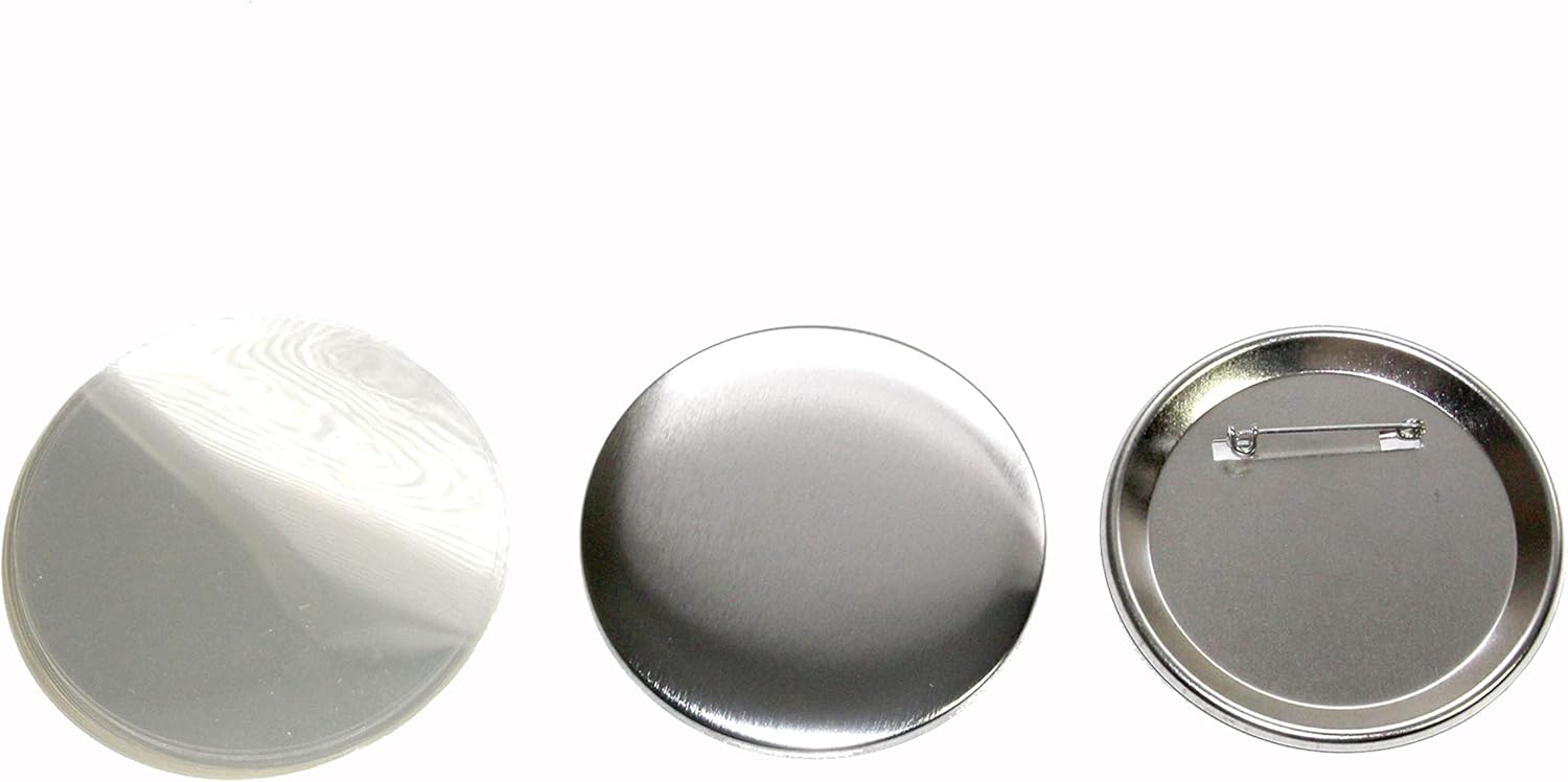 Amazon.com : 3" Inch Metal Pin Buttons Parts 500 Pack - Badge Making ...