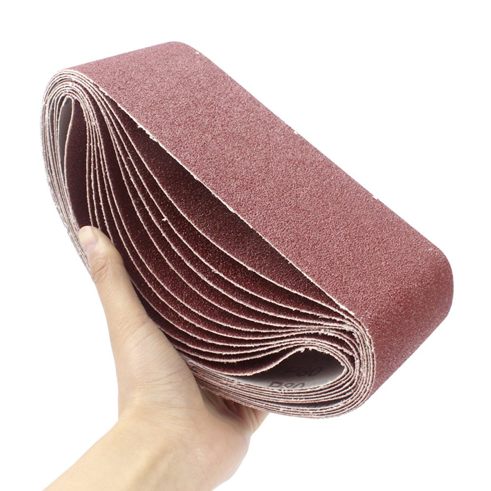 Coceca 12PCS Sanding Belts 3 Inch X 21 Inch 80 Grit Aluminum Oxide