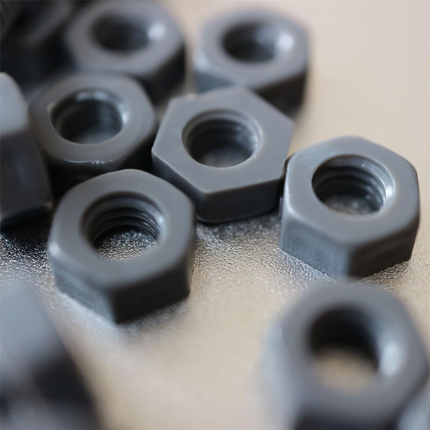 50 x Hexagon Head Screws Grey PVC Plastic Nuts and Bolts, Oxidation ...