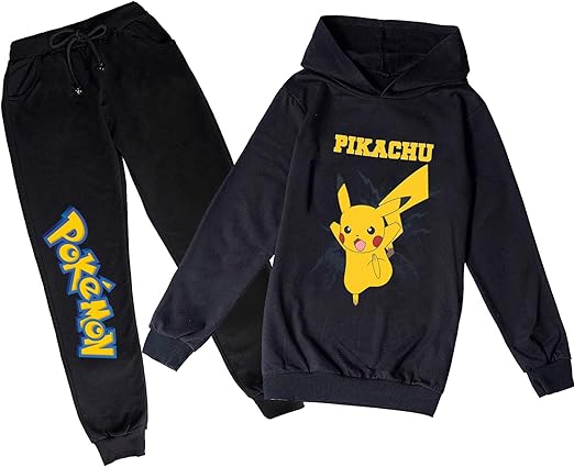 Pokemon Pikachu Pullover Hoodie and Sweatpants Suit 2 Piece Outfit ...