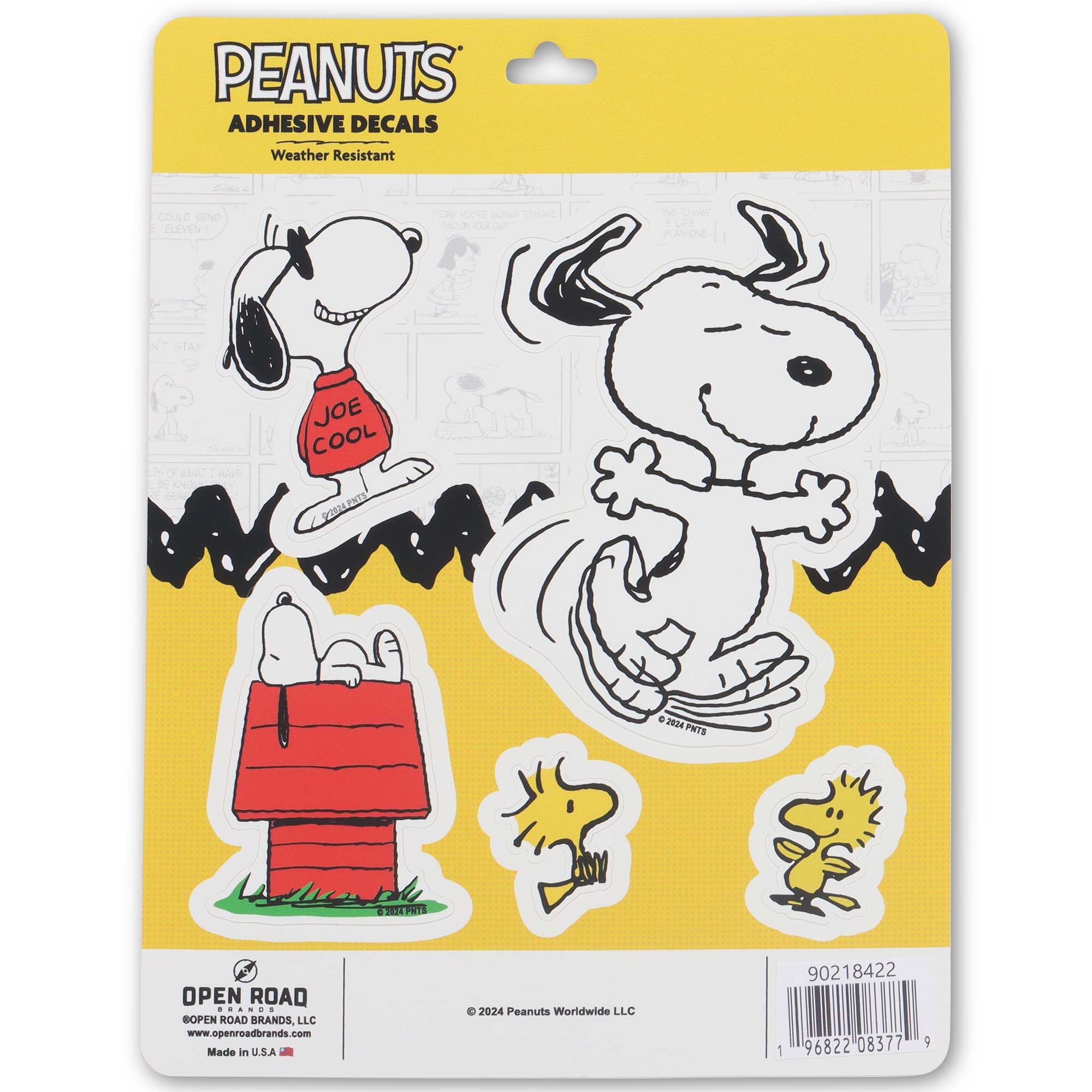 Peanuts Snoopy Adhesive Vinyl Decals - Fun Set of Snoopy Stickers for ...