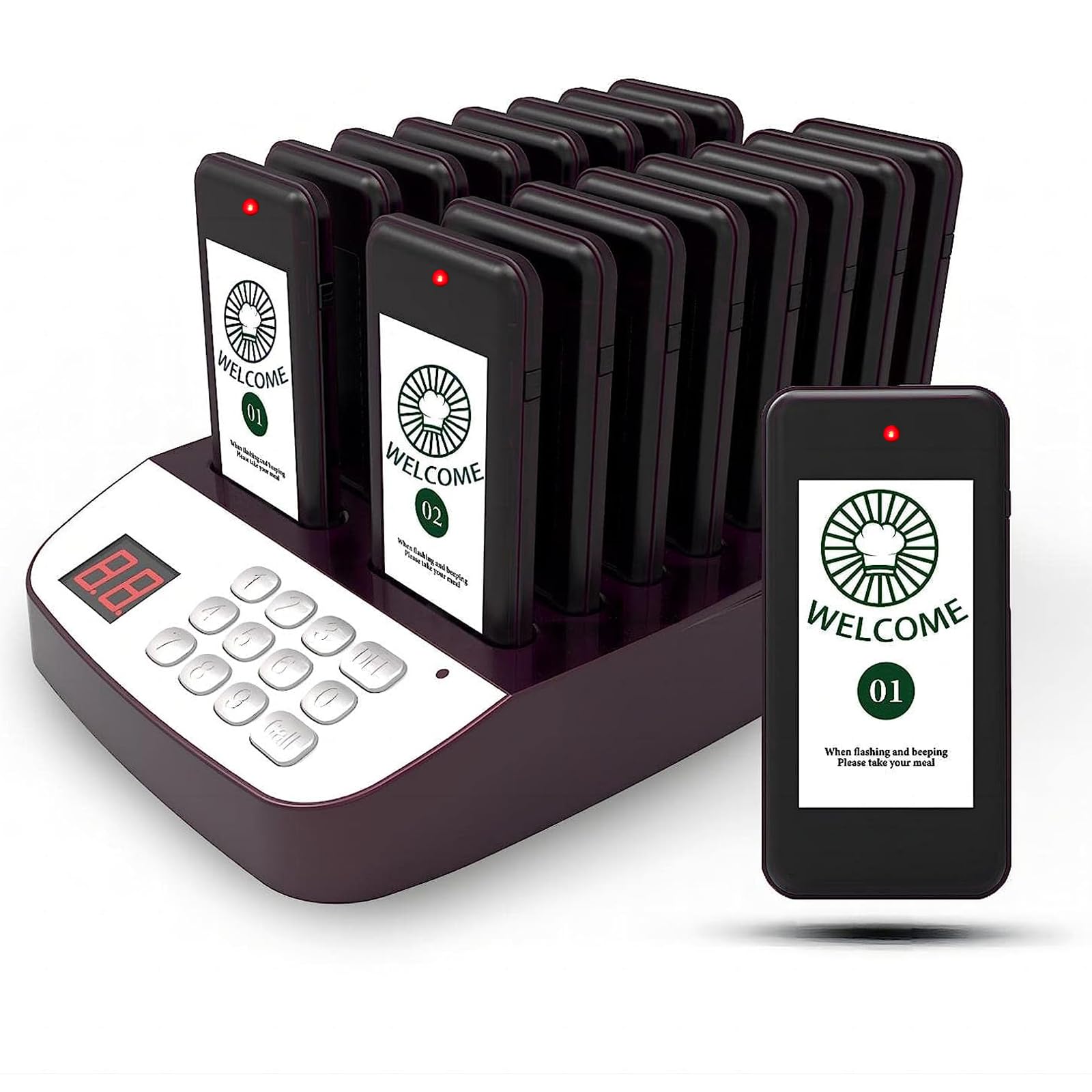 Mua Restaurant Pager System,16 Pagers for Restaurants,Queue Wireless ...