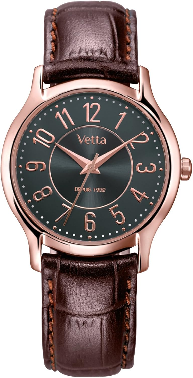 Orologio Donna VETTA VELLERAT VW0040 Rosè Pelle Marrone Classico Grigio ...