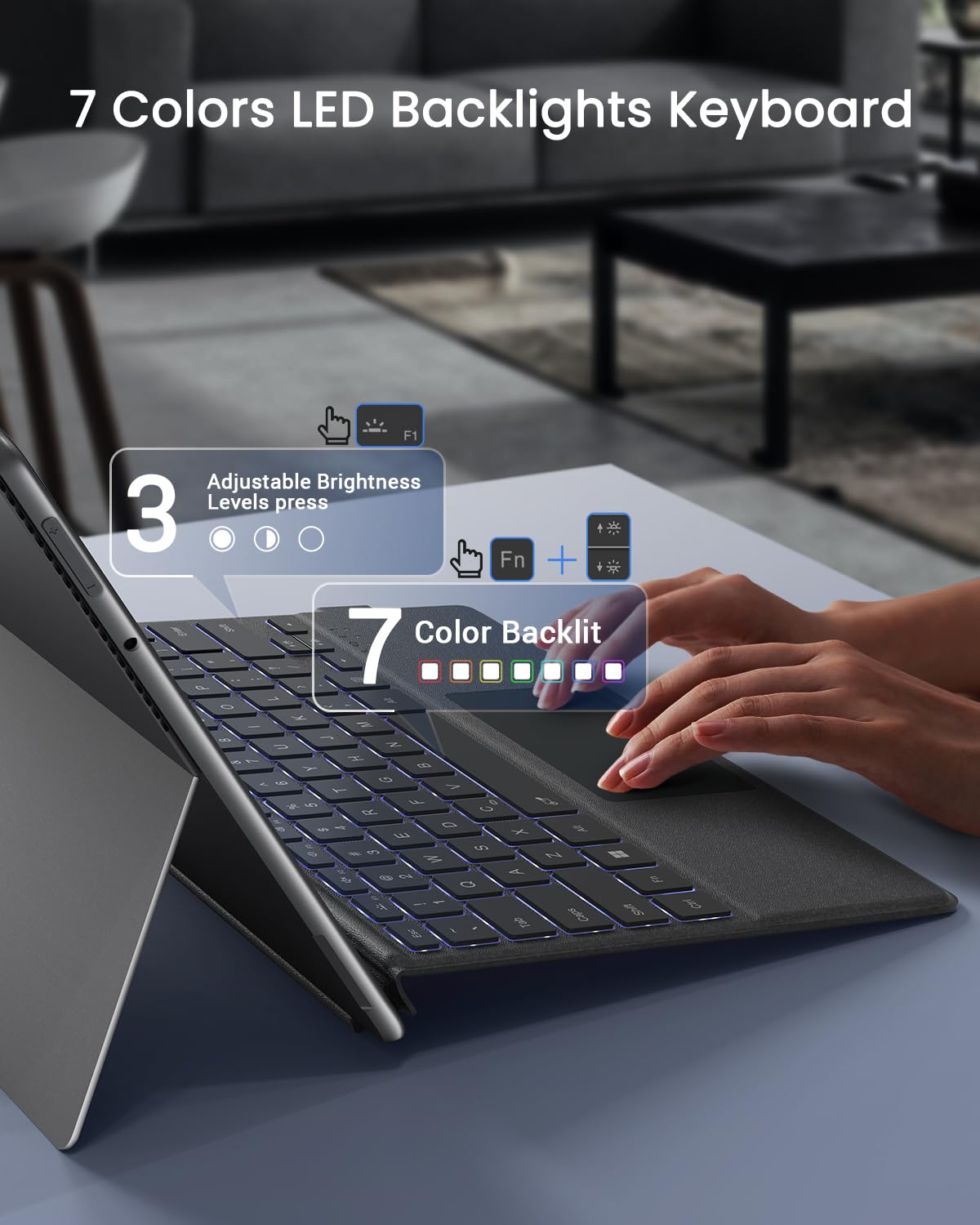 Mua Surface Pro Keyboard, Ultra-Slim Portable Bluetooth Wireless Keyboard with Touchpad for ...