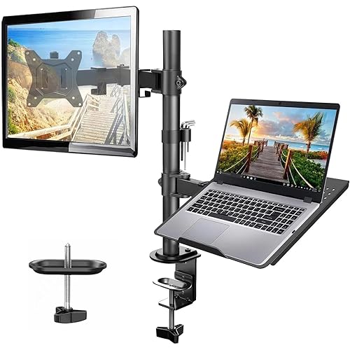 HUANUO Adjustable Monitor Stand, Single Arm Desk Mount for 32 inch ...
