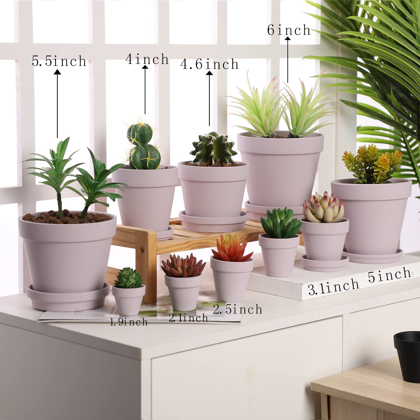 Mua Terra Cotta Pots with Saucer- 6-Pack Large Terracotta Pot Clay Pots ...