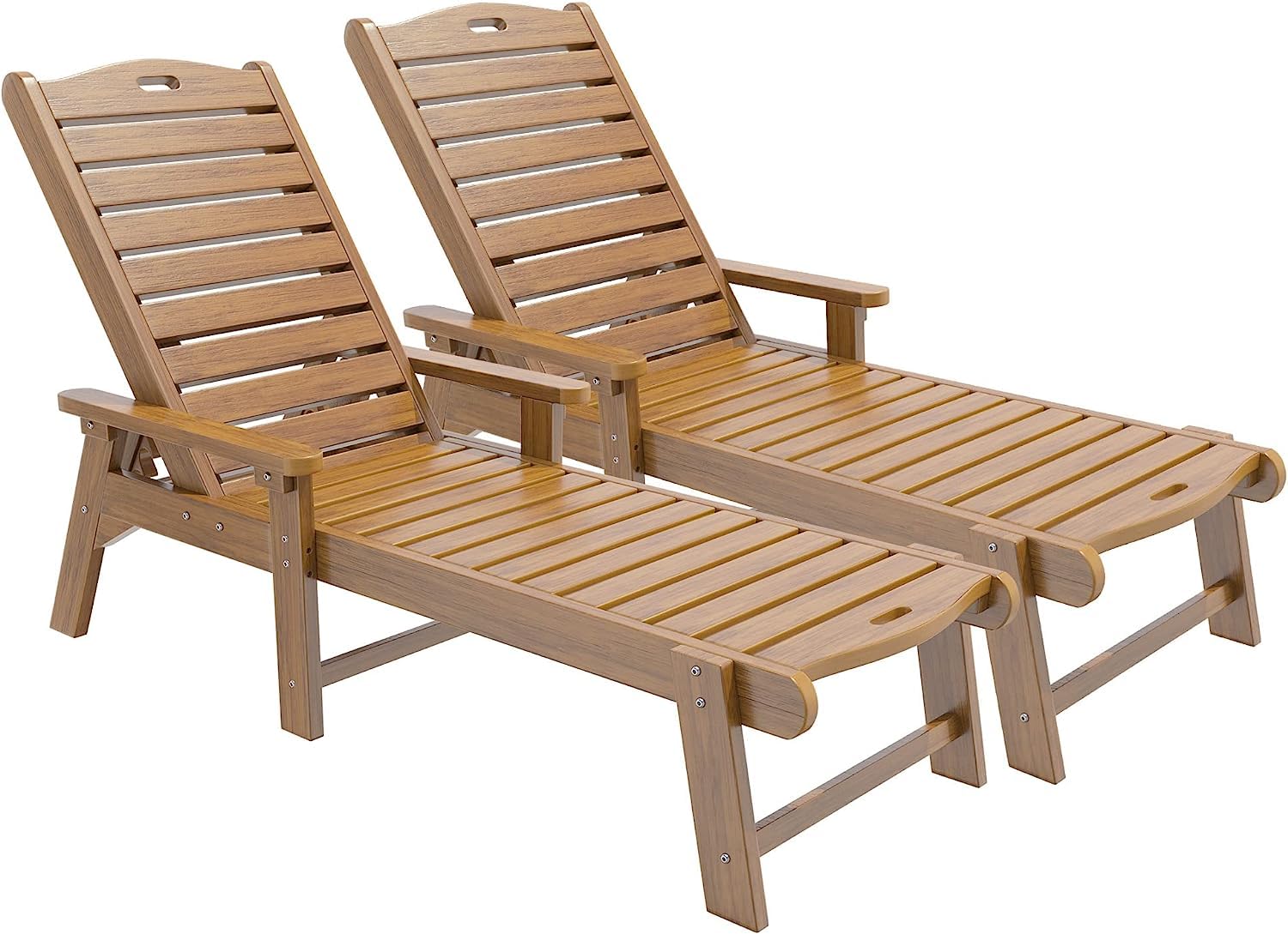 YITAHOME Outdoor Chaise Lounge Chairs Set of 2 with Adjustable Backrest ...