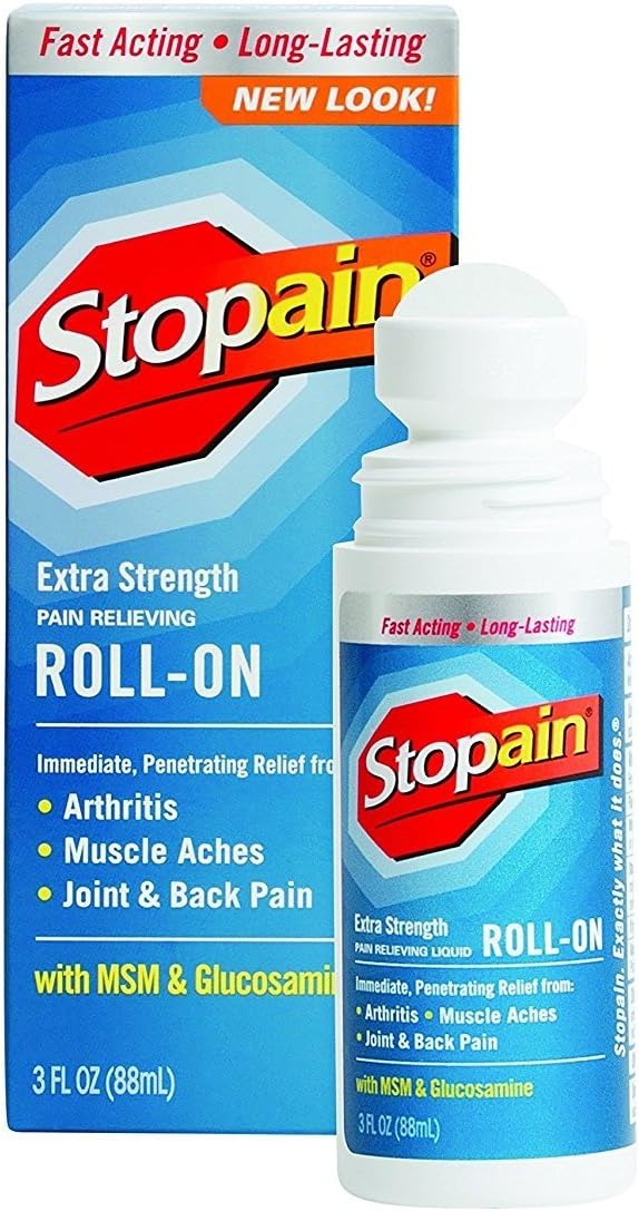 Amazon.com: Stopain Extra Strength Pain Relieving Roll-On - 3 oz, Pack ...