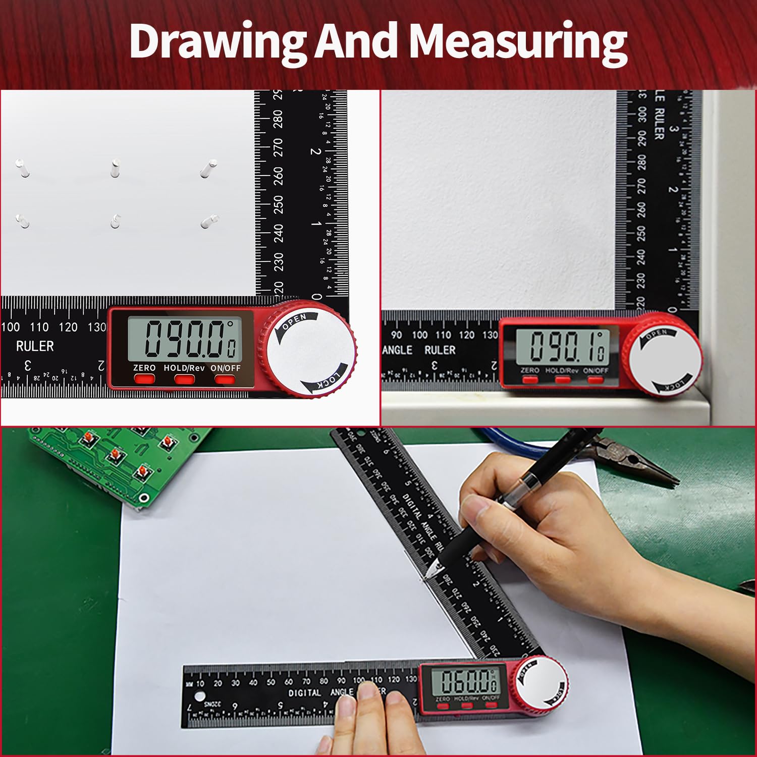 Mua Digital Protractor Protractor Ruler with 200mm Carbon Fiber Plastic ...
