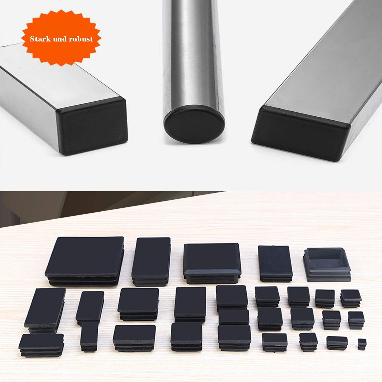 Zaky Pack of 20 Lamellar Plugs for Square Pipes 15 x 15 mm Pipe Plugs ...