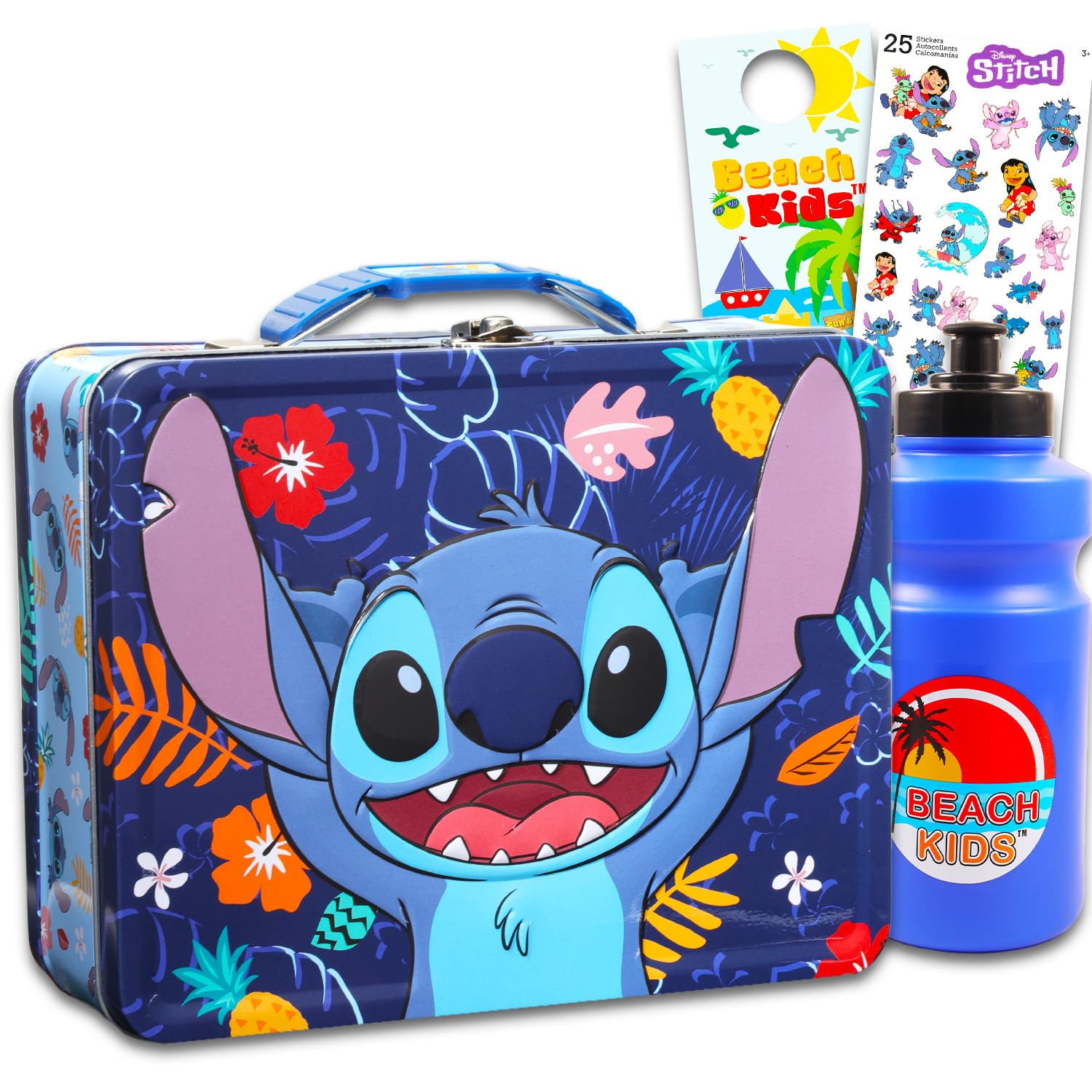 Disney Stitch Tin Lunch Box Set School Supplies Bundle with Stitch ...