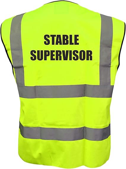 Equestrian STABLE SUPERVISOR Hi Viz Vis Vest Horse Riding Reflective ...