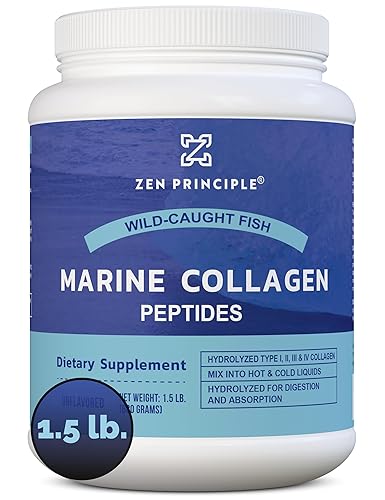 Zen Principle Marine Collagen Peptides Powder 1.5 lb. Wild-Caught Fish ...