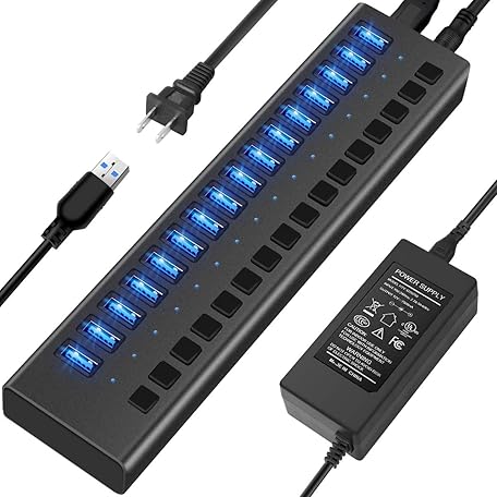 Mua AGEEN USB Hub 3.0 Powered 90W Data Hub, Multiport 15 Port Powered ...