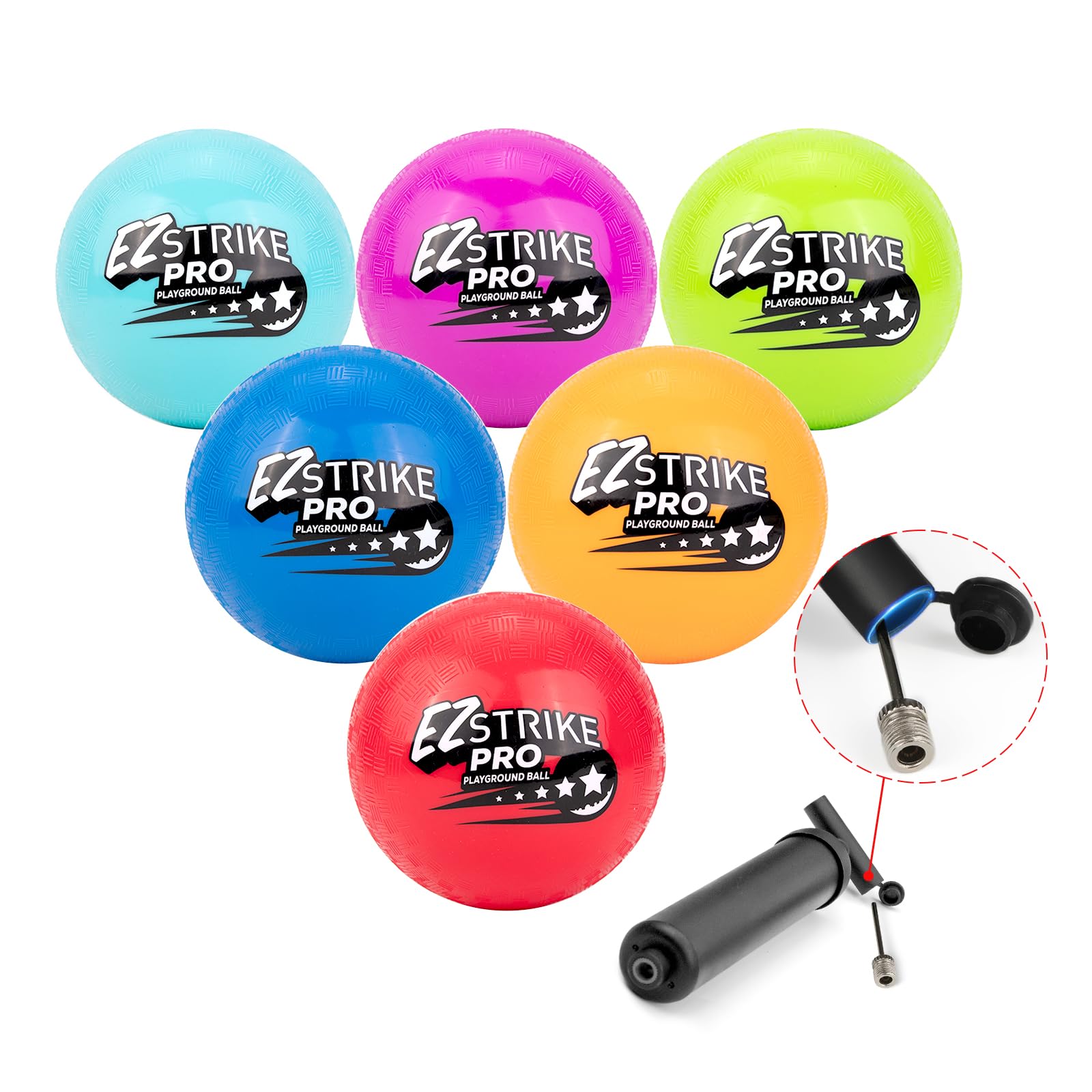 EZ STRIKE Playground Ball Dodgeball Set, 6 Inch Posh Rubber Dodgeballs ...