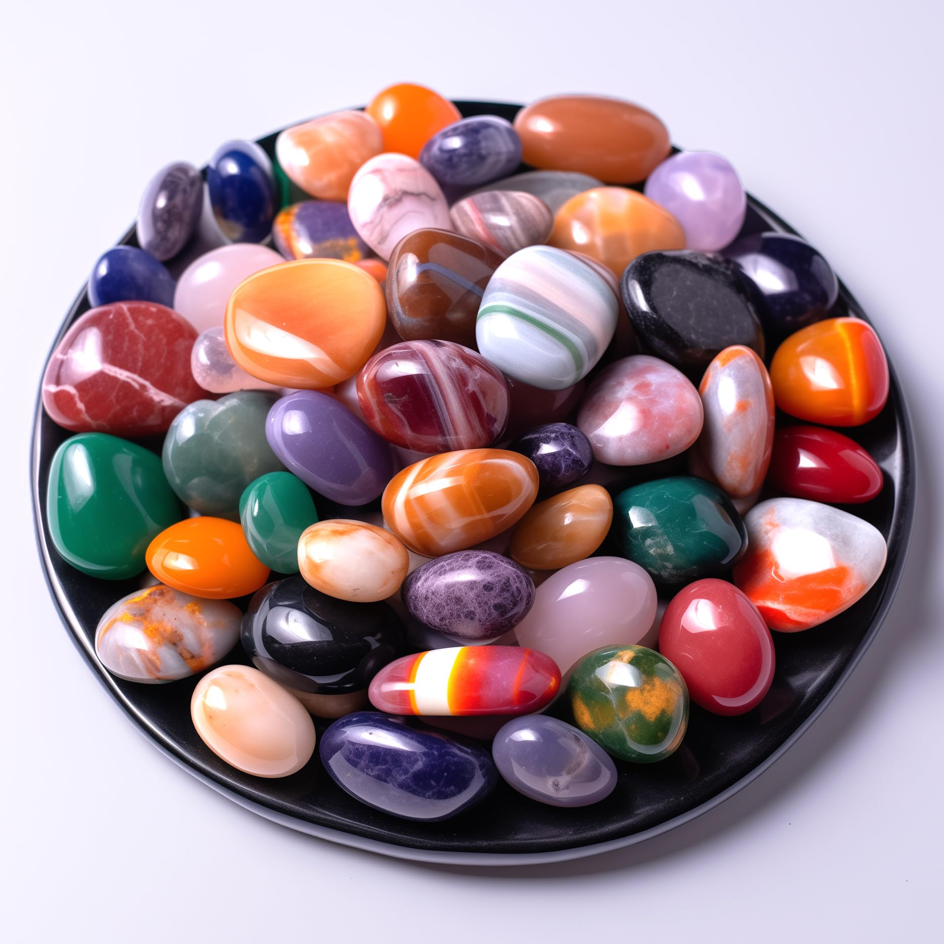 SigMntun Polished Healing Crystals Stone Set, 24 Types of 0.6 ...