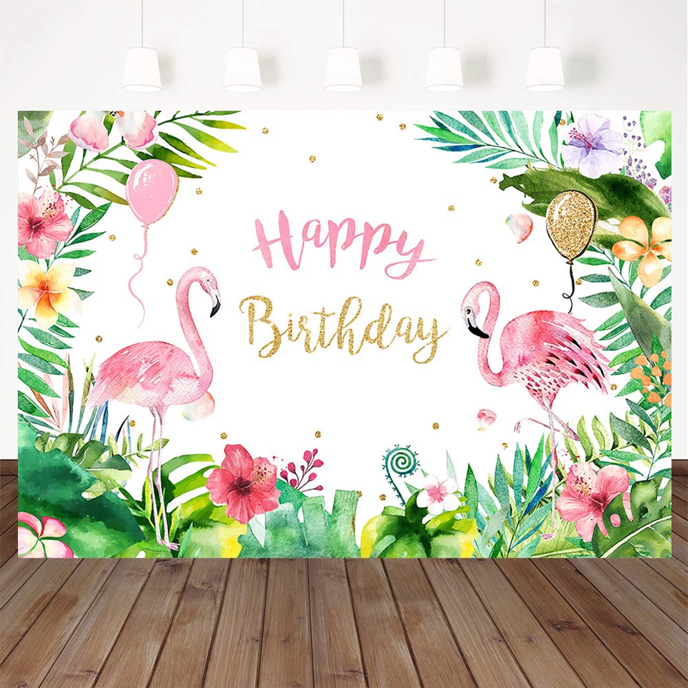 Buy Avezano Flamingo Happy Birthday Backdrop Flamingo Theme Party ...