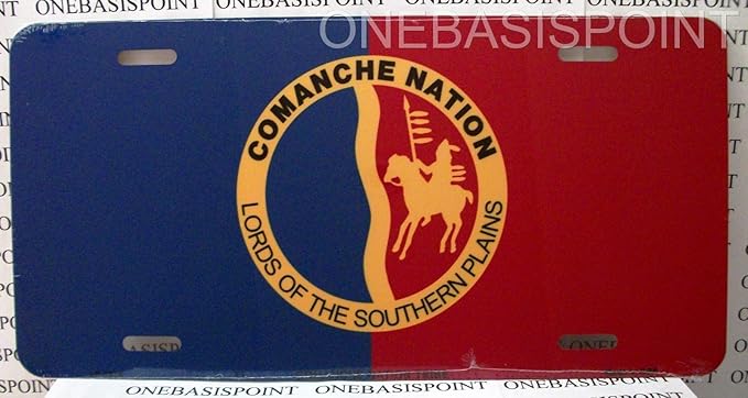Amazon.com: Comanche Nation Flag Vanity Metal Novelty License Plate Tag ...