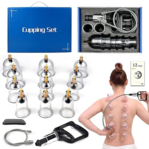 DEFUNX Cupping Therapy Set,12 Therapy Cups Cupping Set with Pump ...