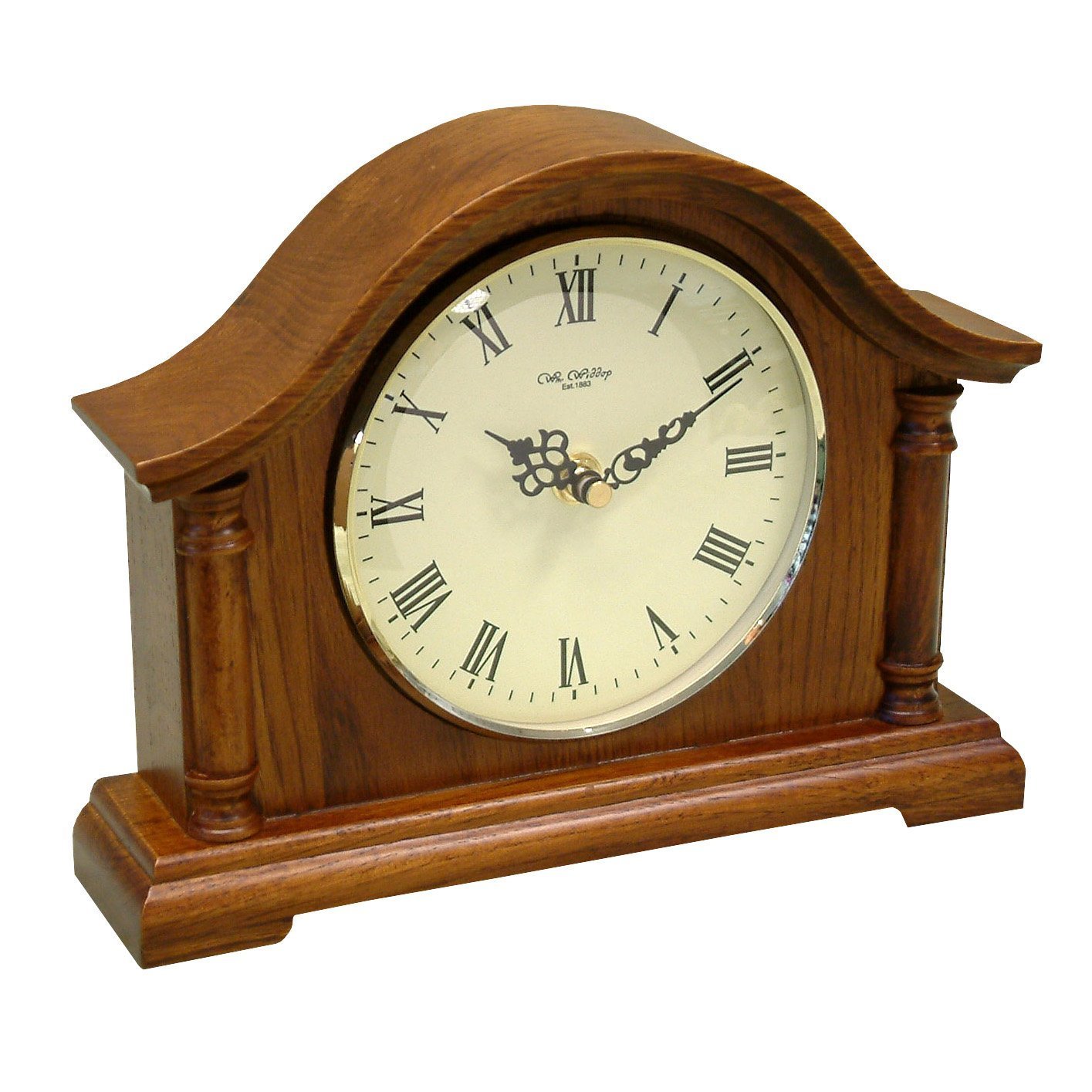 Buy Broken Arch Walnut Mantel Clock with Roman Numerals by Watching ...